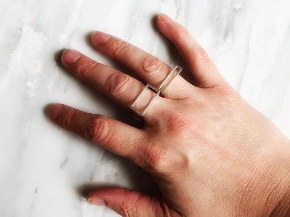 Modern Cube Stacking Ring | Silver Sculptor